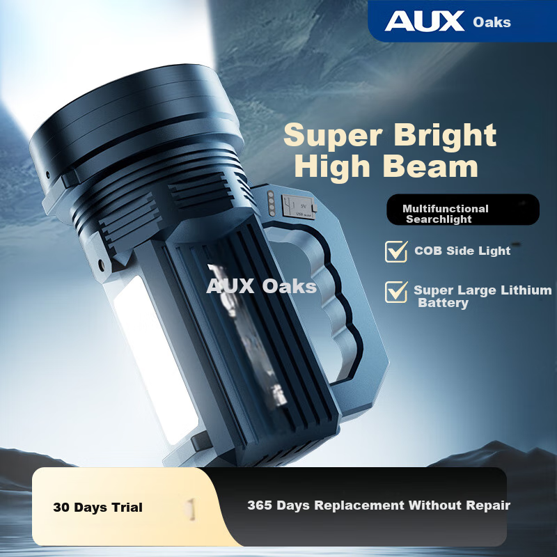 Aokesi Солнечная заряжаемая фонарь с батареей 18650, 500-1000 люмен, водонепроницаемый ABS, автономность 10-15 часов