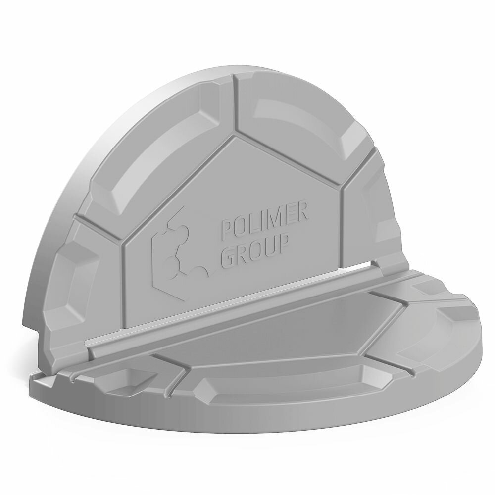 Крышка колодца Полимер-Групп роса, ПВХ, складная, серая, диаметр 125 см, высота 10 см