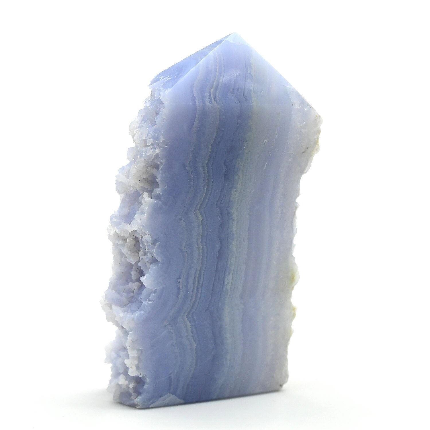 Минерал агата голубого (сапфирин) форма кристалл 43*14*78мм, 91г .