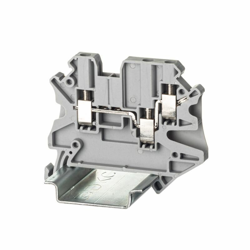 Клемма проходная винтовой зажим 3 точки подключения 2.5 кв. мм сер. DKC TUR-2.5-TWIN