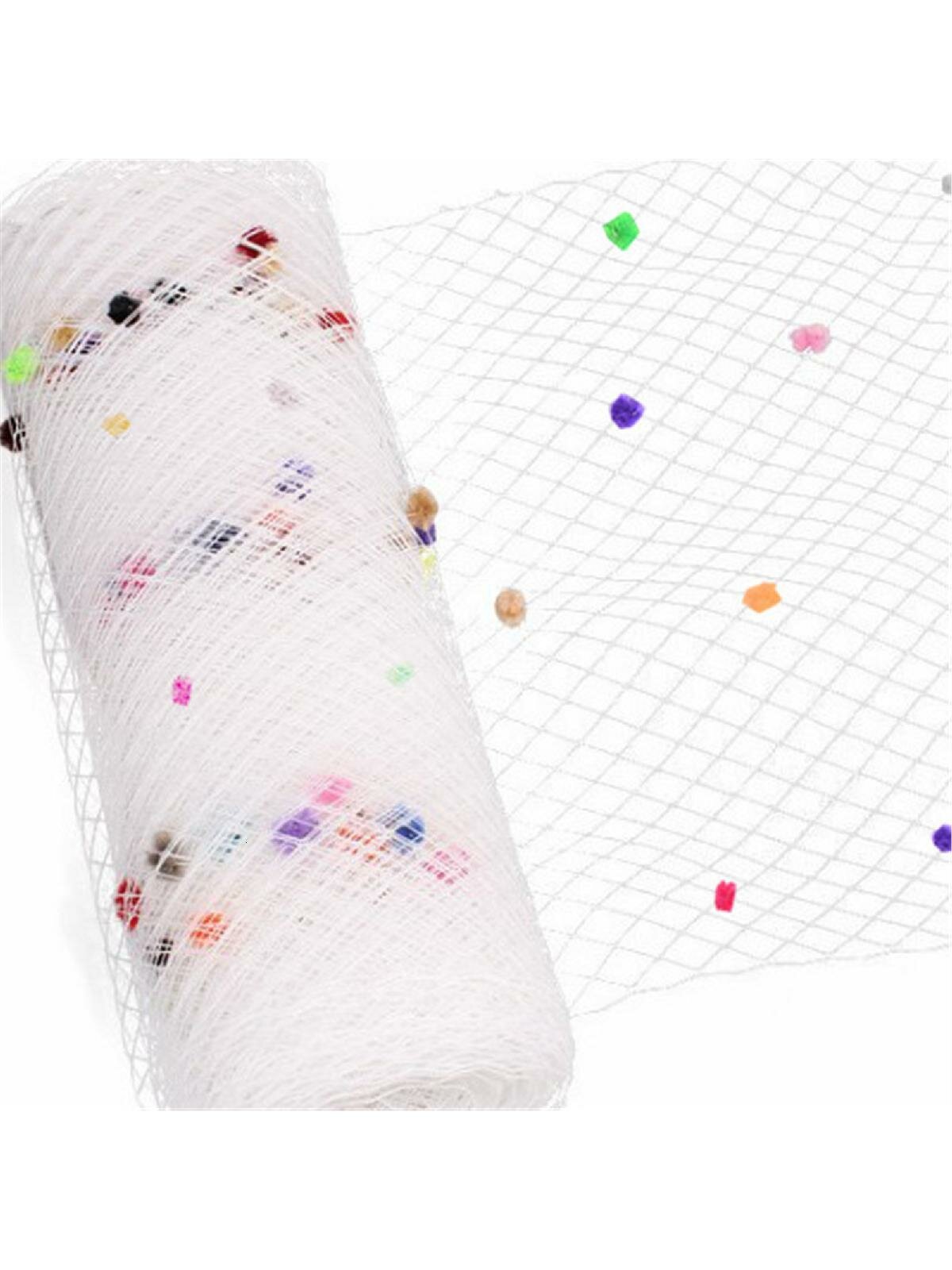 Сетчатая ткань для украшения шляп, Белые точки