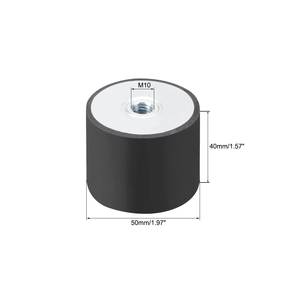UXCELL Rubber Mounts, черные и серебристые, резина и металл, тип DD 50x40mm M10