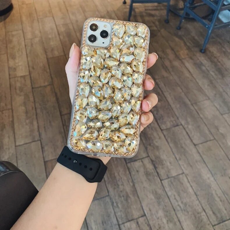 Чехол с блестящими кристаллами и бриллиантами для iPhone 17, 16, 11, 12, 13, 14, 15, Pro Max XS XR Plus, женский модный блестящий чехол со стразами