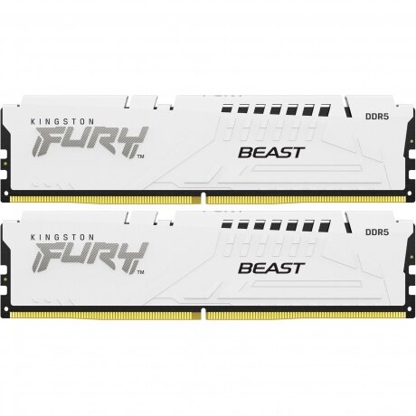 Оперативная память Kingston DDR5 DIMM FURY Beast White 32Gb (kit 2x16Gb), 5200Mhz, [KF552C40BWK2-32] CL40