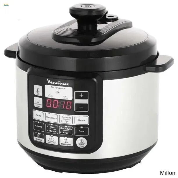 Мультиварка Moulinex CE620D32 электрическая с функцией выпечки и варки, электронное управление, черный цвет — фото 1