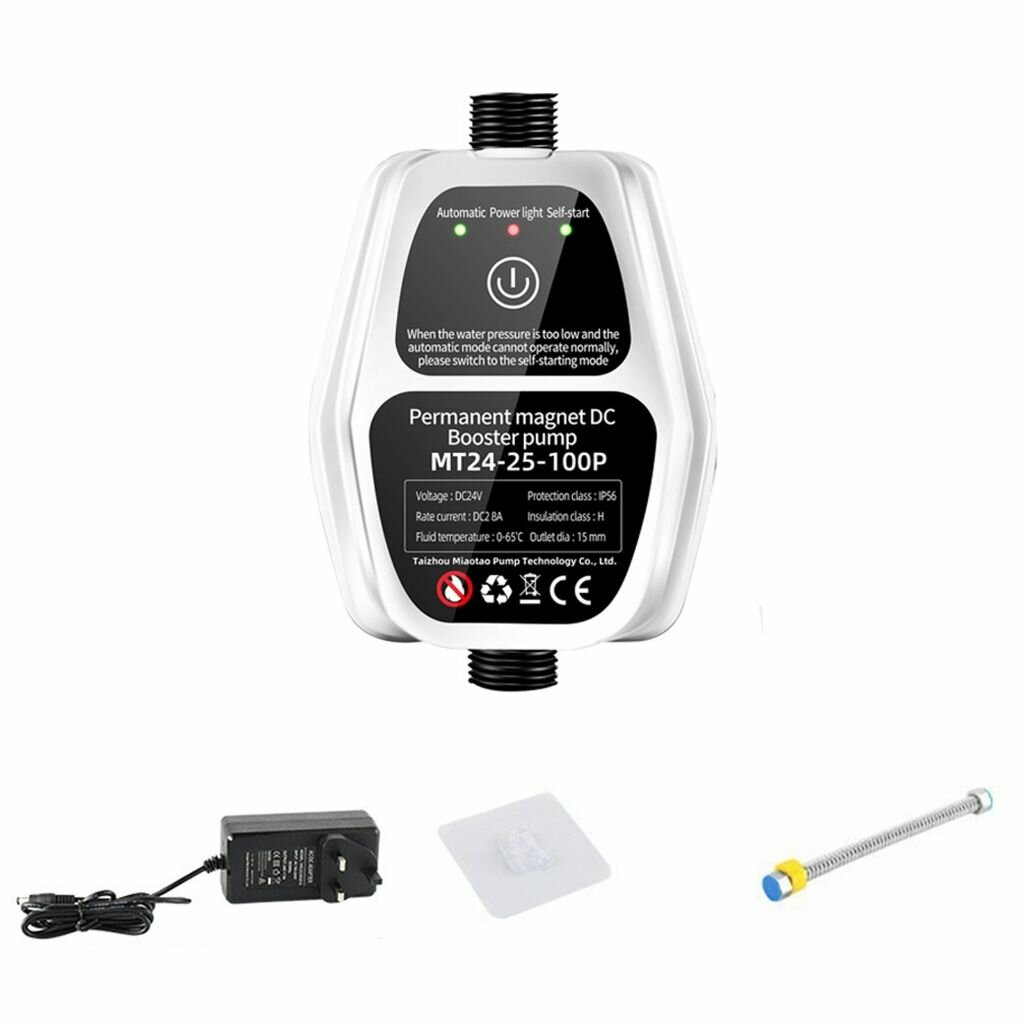 (1 комплект) Бытовой автоматический небольшой солнечный водонагреватель для душа под давлением 24 В, бустерный насос-британский стандарт