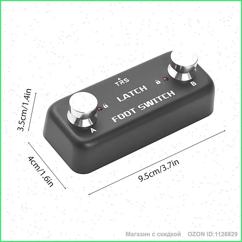 Ножная педаль FOOT SWITCH LATCH TRS для электрогитары, металл, черный — фото 1