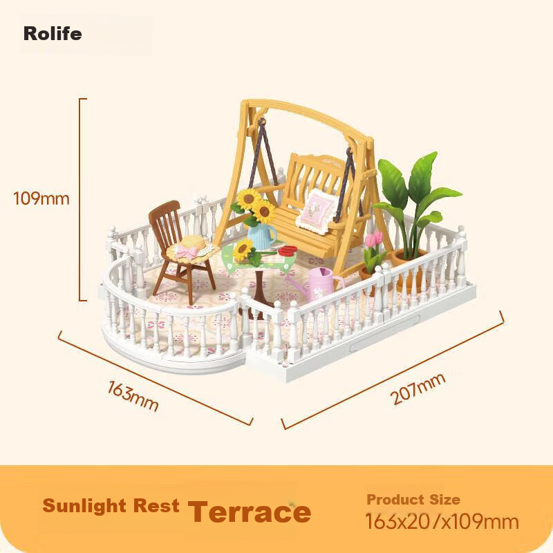 Rolife Домик с террасой Sunlight Nap из строительных блоков для подростков 14+ Характеристики：Набор расширения террасы