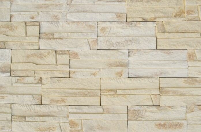 Гипсовая плитка ЭлитПроф Скала 200Х96 мм, бежевая, 26 шт-0,5 кв. м. (ГП 102)