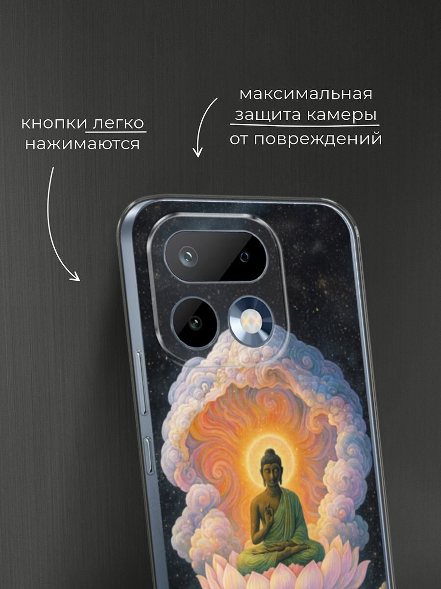 Чехол на Realme 16 Pro / Реалме 16 Про с принтом Монах на лотосе — фото 1