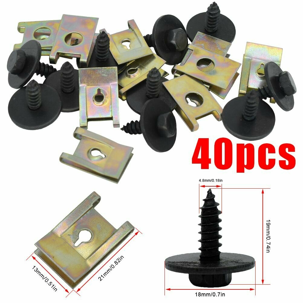 40 шт, металлические гайки/винтовые шайбы для BMW E46 E92 E90 F10