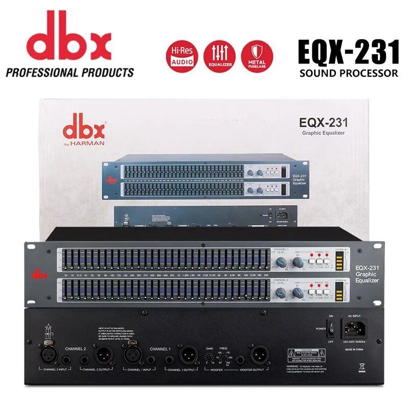 DBX EQX231 Двухсекционный эквалайзер/двойной 31 секции профессиональный эквалайзер