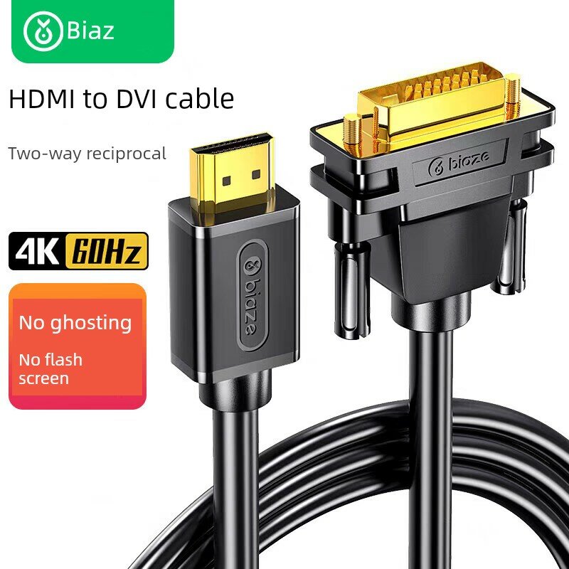 Двунаправленный кабель HDMI в DVI для 4K 60 Гц, длина 1.8 м, подключение монитора с поддержкой 4K и частотой 60 Гц