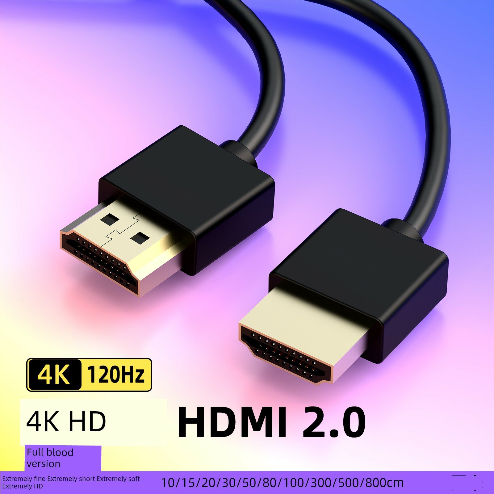 10 см HDMI 2.0 кабель с металлической экранировкой и сетевой функцией для 4K@120Гц, 19+1 заземление, компактный и