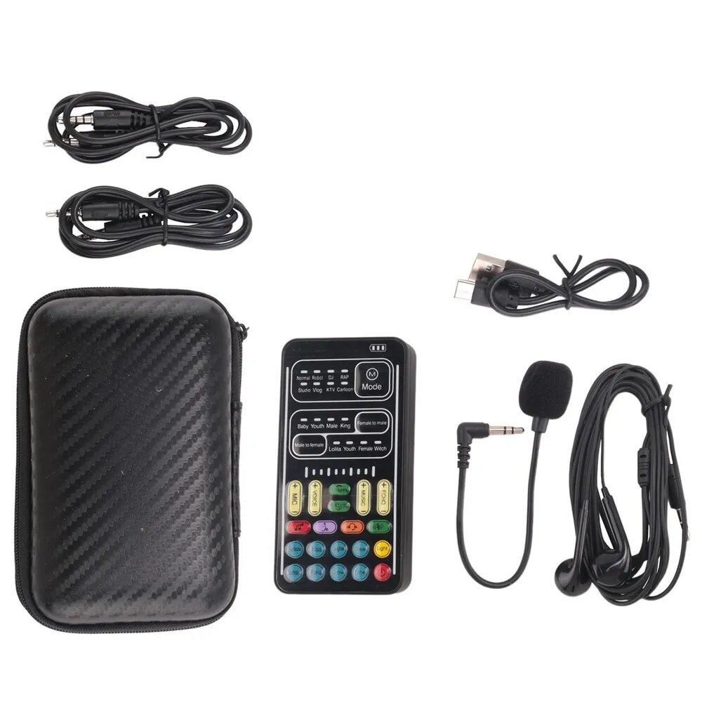 Ручной микрофон с функцией изменения голоса и звуковыми многофункциональными эффектами для телефона/коммутатора (i9)