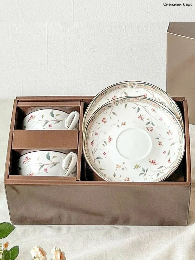 Чайная пара Noritake. Японский. Костяной фарфор. Комплект из 2 частей