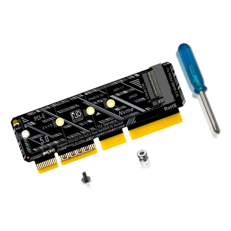 Карта адаптера PH4215-1U M.2 NVME к PCIe 5.0 Обеспечивает Быструю передачу данных на сервере 1U и настольном компьютере