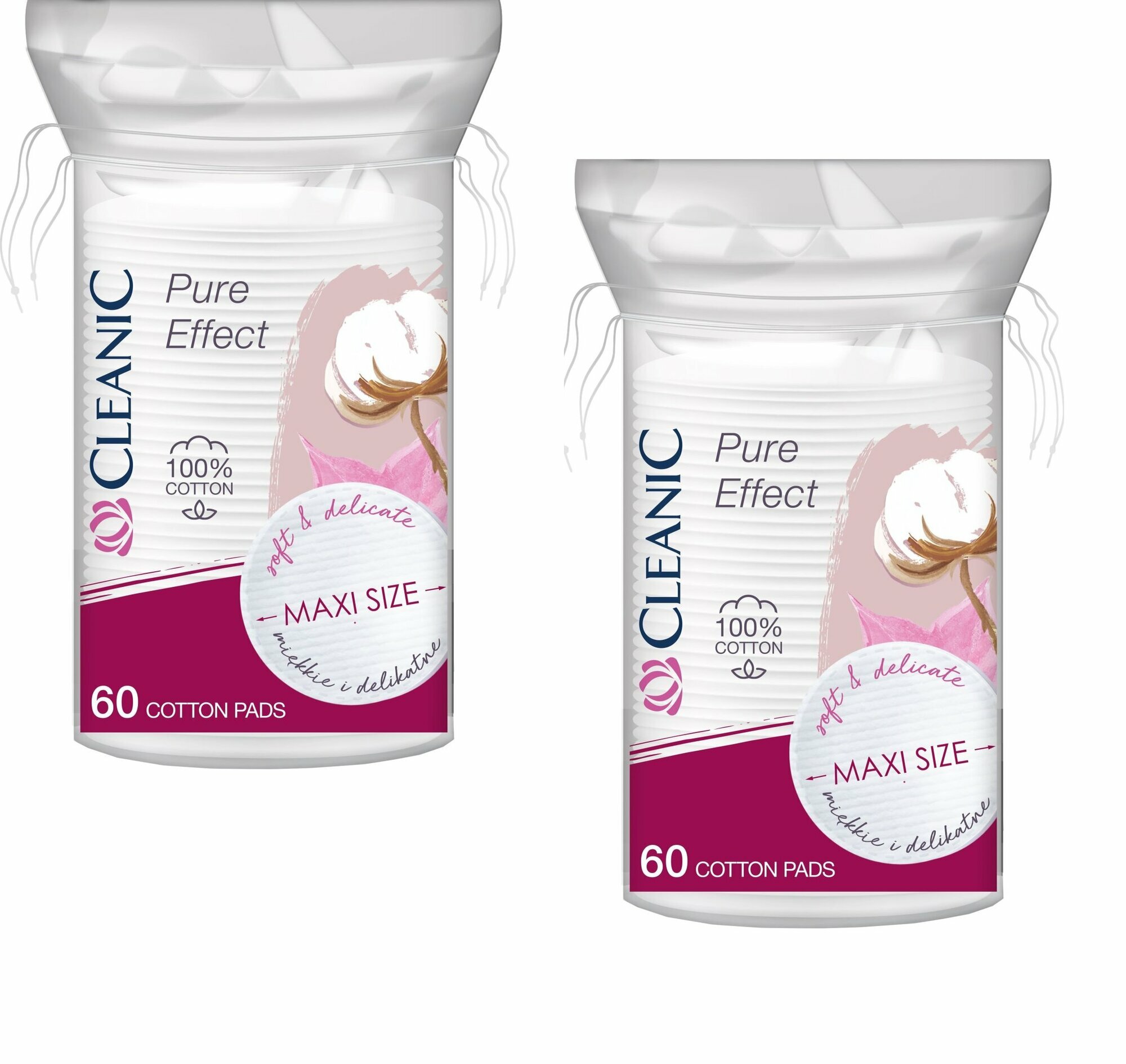 Ватные диски Cleanic Pure Effect maxi size 60 шт 2упаковки