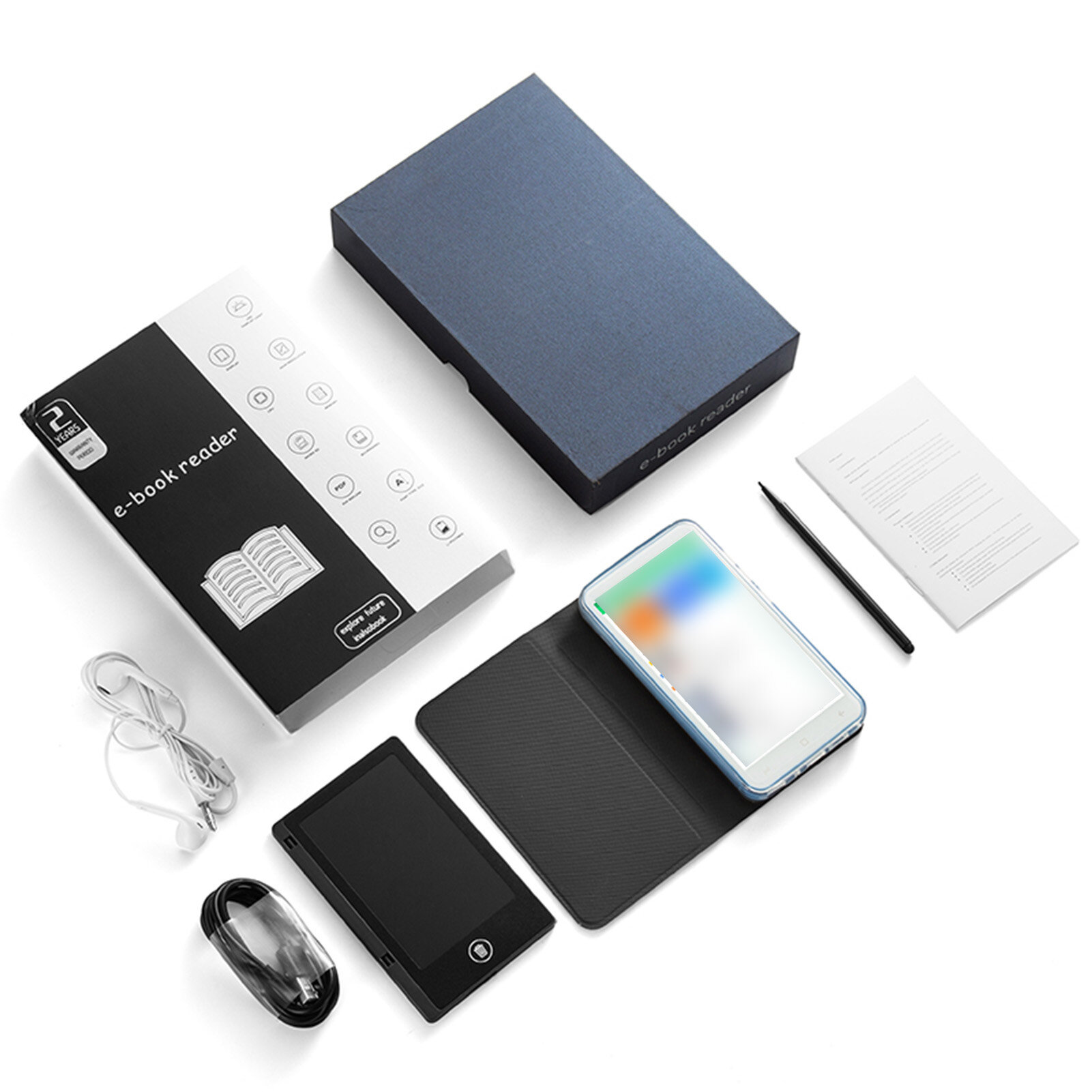 5-дюймовая электронная книга с четким экраном, предназначенная для чтения электронных книг, видео и PDF-файлов, портативная, с функцией рукописного ввода.