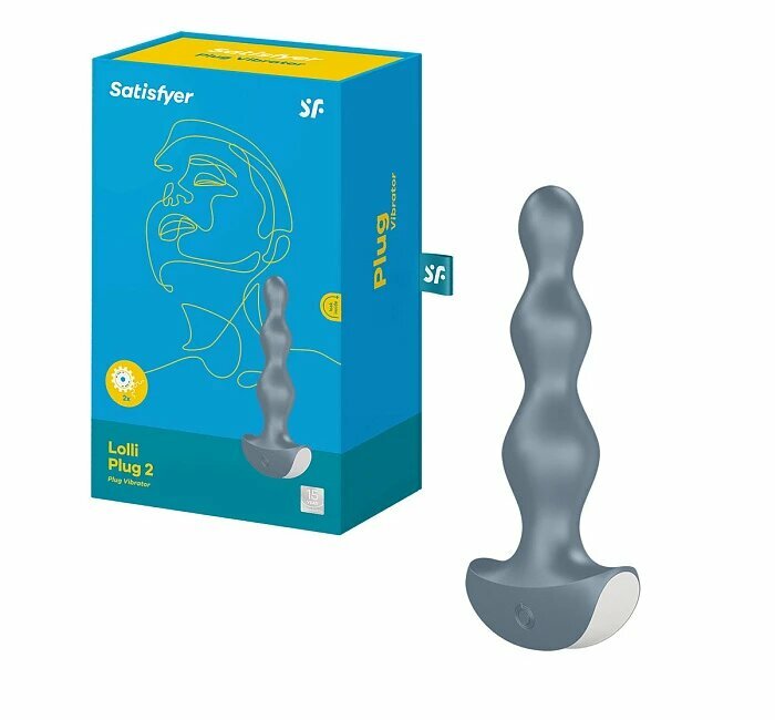 Анальный вибростимулятор «Satisfyer Lolli-Plug 2 Ice» серый 12 режимов вибрации