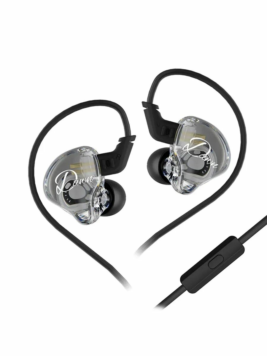 KZ Dawn OFC Flat Cable с микрофоном, черный, проводные наушники