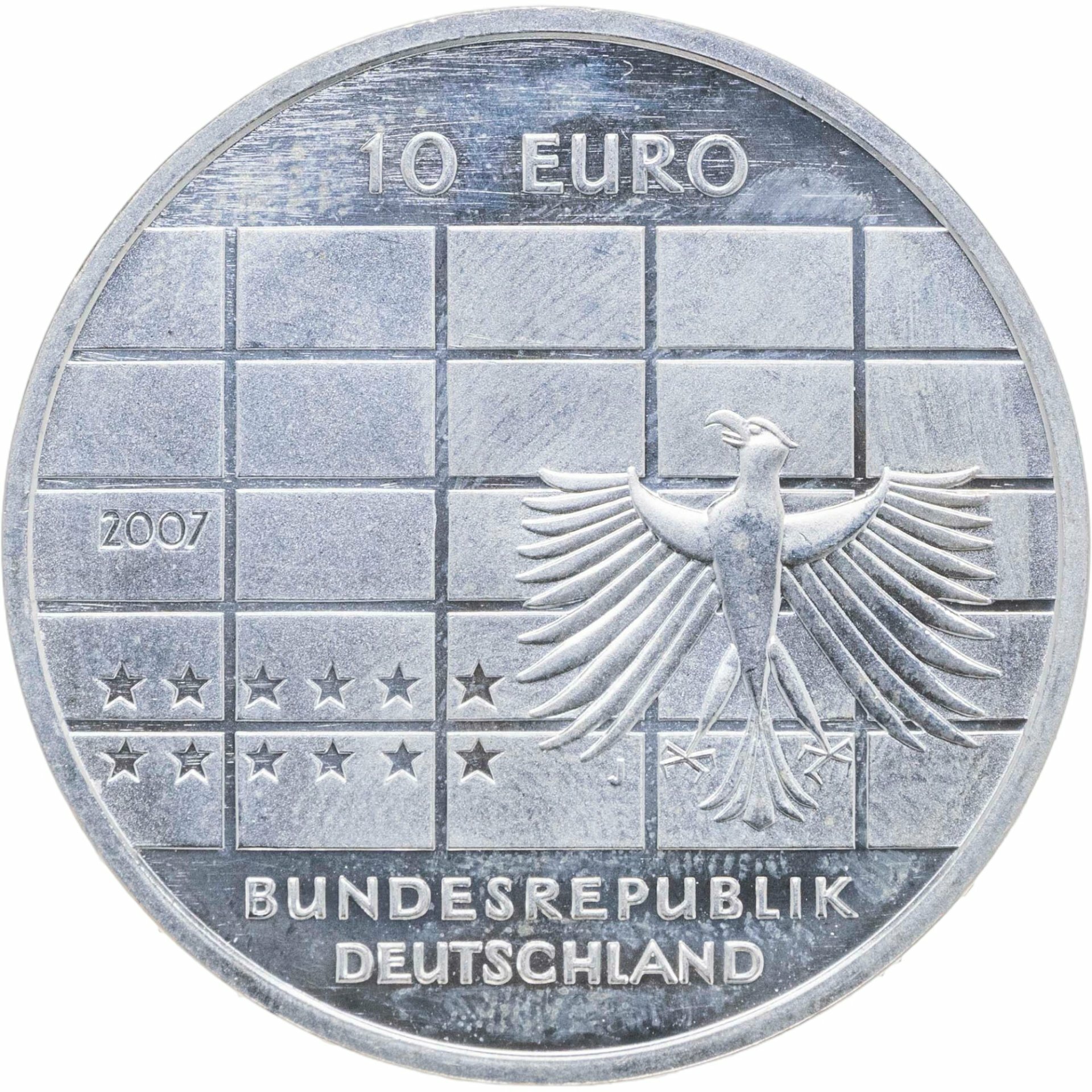 Германия 10 евро (euro) 2007 J "50 лет Немецкому федеральному банку"