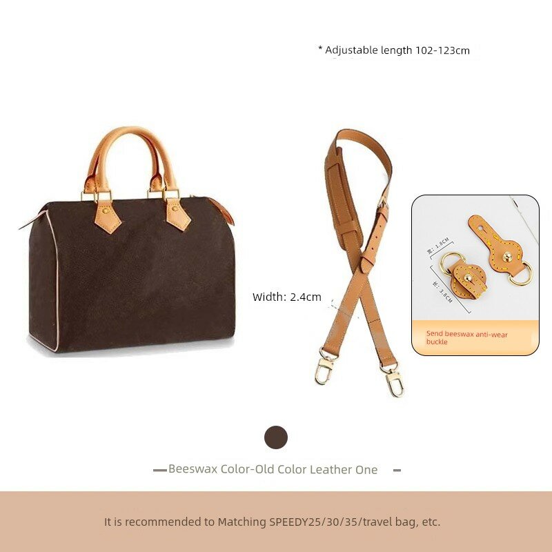 Лямка для сумки LV Speedy 20 из растительного таннажа, цвет янтарный, 2.4 с подкладкой для плеча, в комплекте