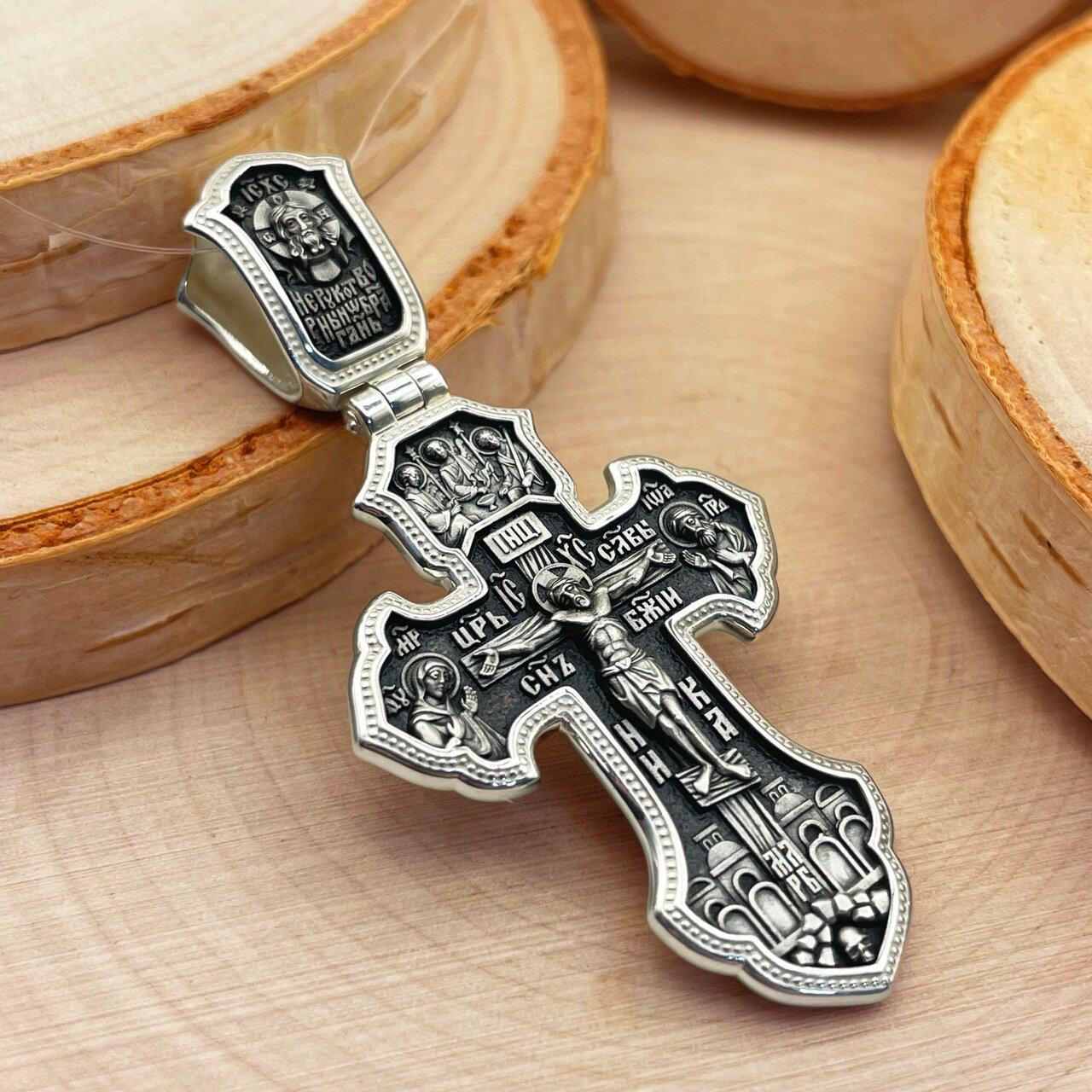 Крестик, серебро, 925 проба, чернение, оксидирование