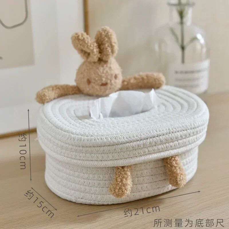 Коробка для салфеток в скандинавском стиле с дизайном кролика Белый, Rabbit