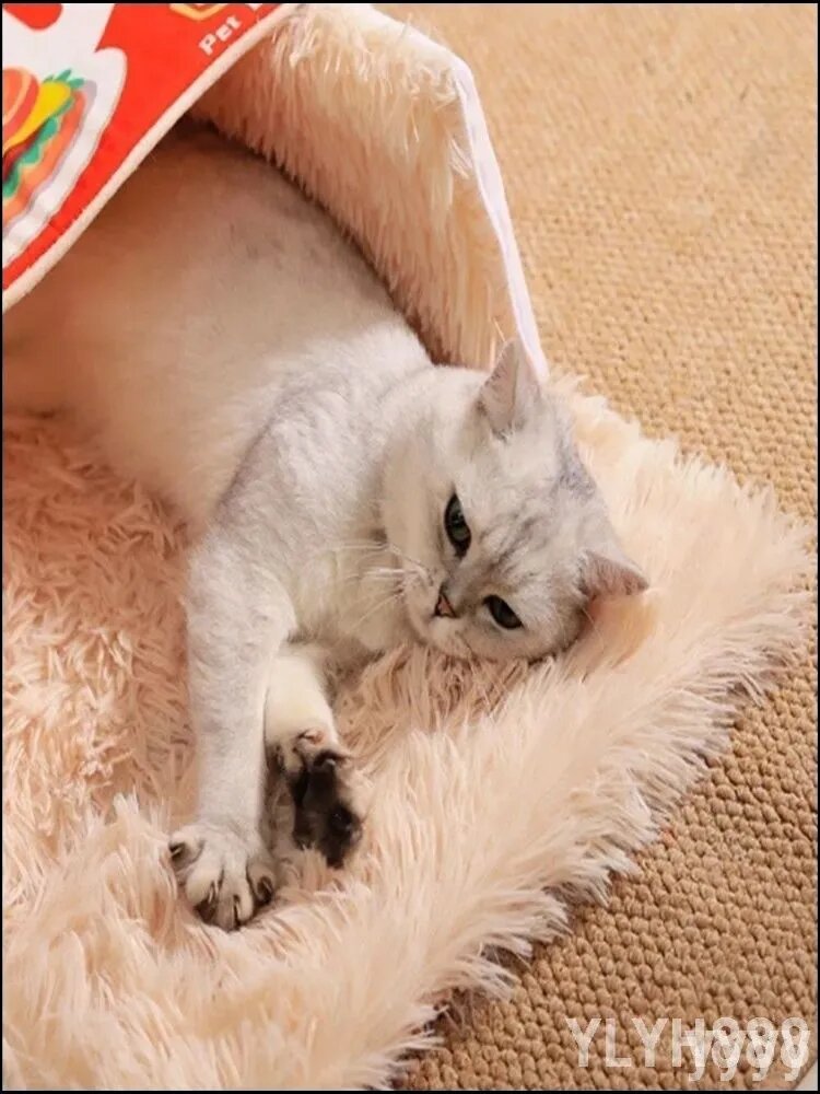 Спальный мешок для кошек из плюша, красный, домик для животных, 1 шт — фото 1