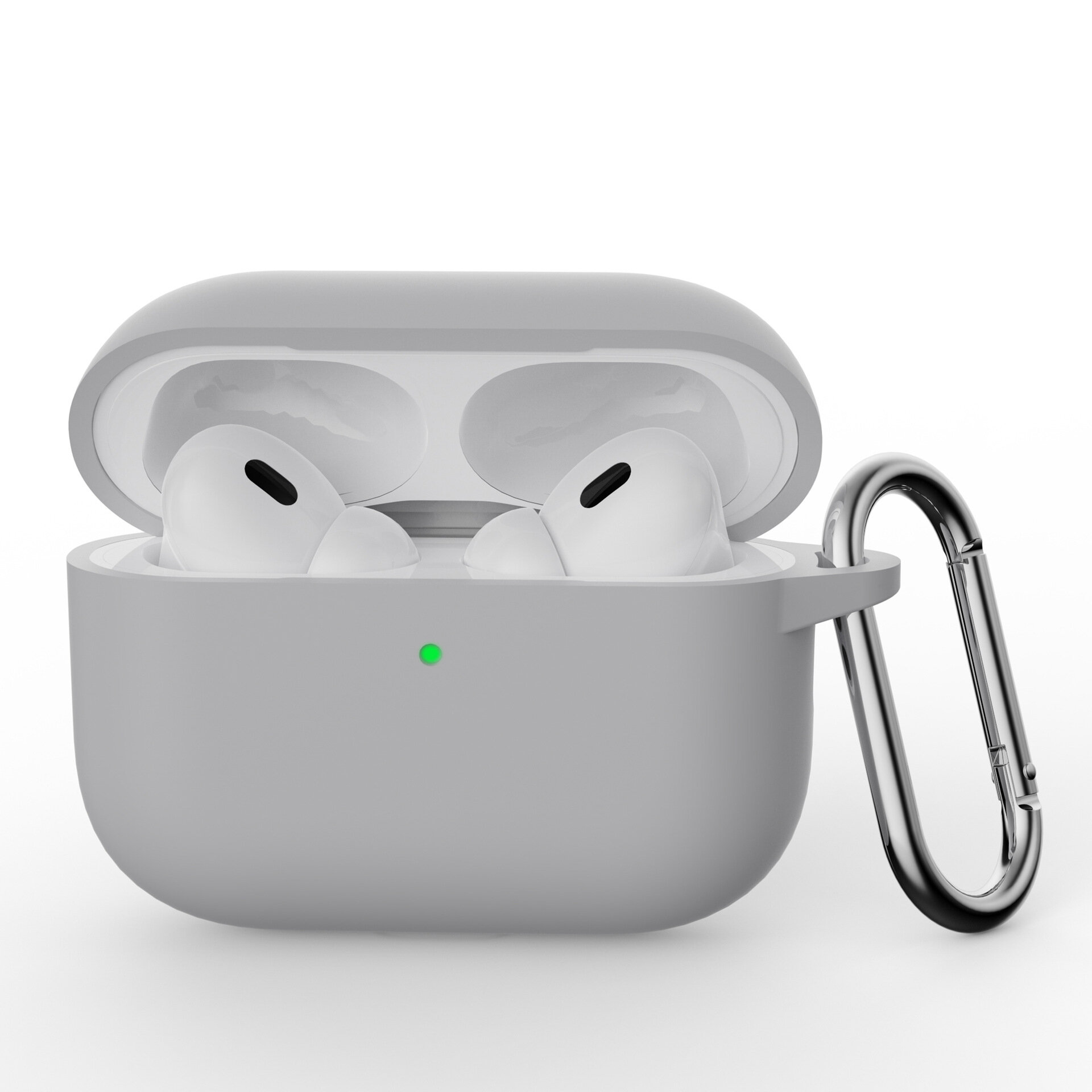 Премиум светло-серый силиконовый полный чехол для AirPods Pro 3, 2 мм толщины, прочный силиконовый чехол для