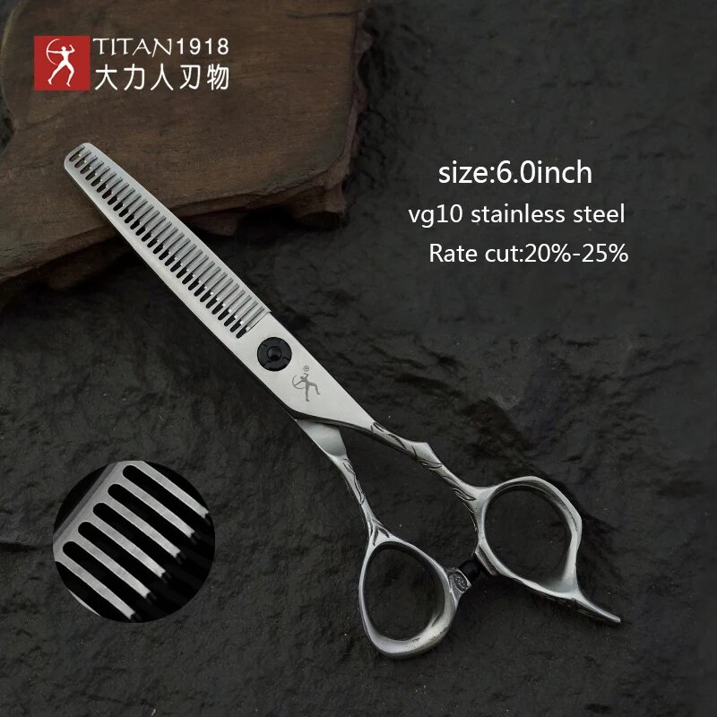 Ножницы для волос TITAN 6 дюймов, VG10, Rate cut: 20%-25%, KL630V(1PC)