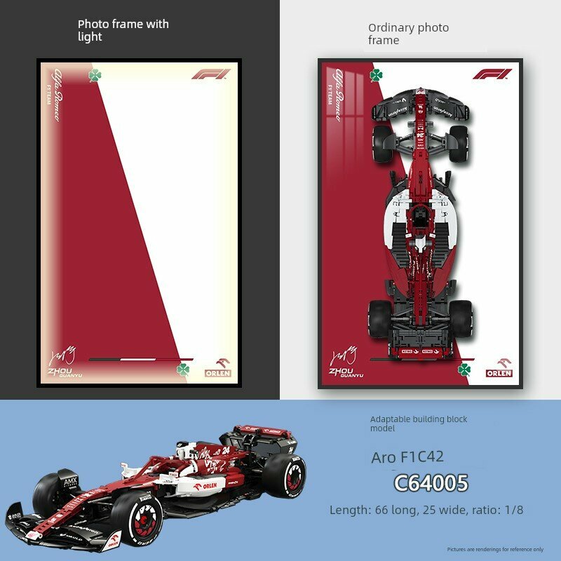 Фотообои CaDA Alfa Romeo F1 Чжоу Гуанью Подпись Зеркальная Отделка Без LED S-Класс 50x80см 3.5мм Алюминиевая Рамка