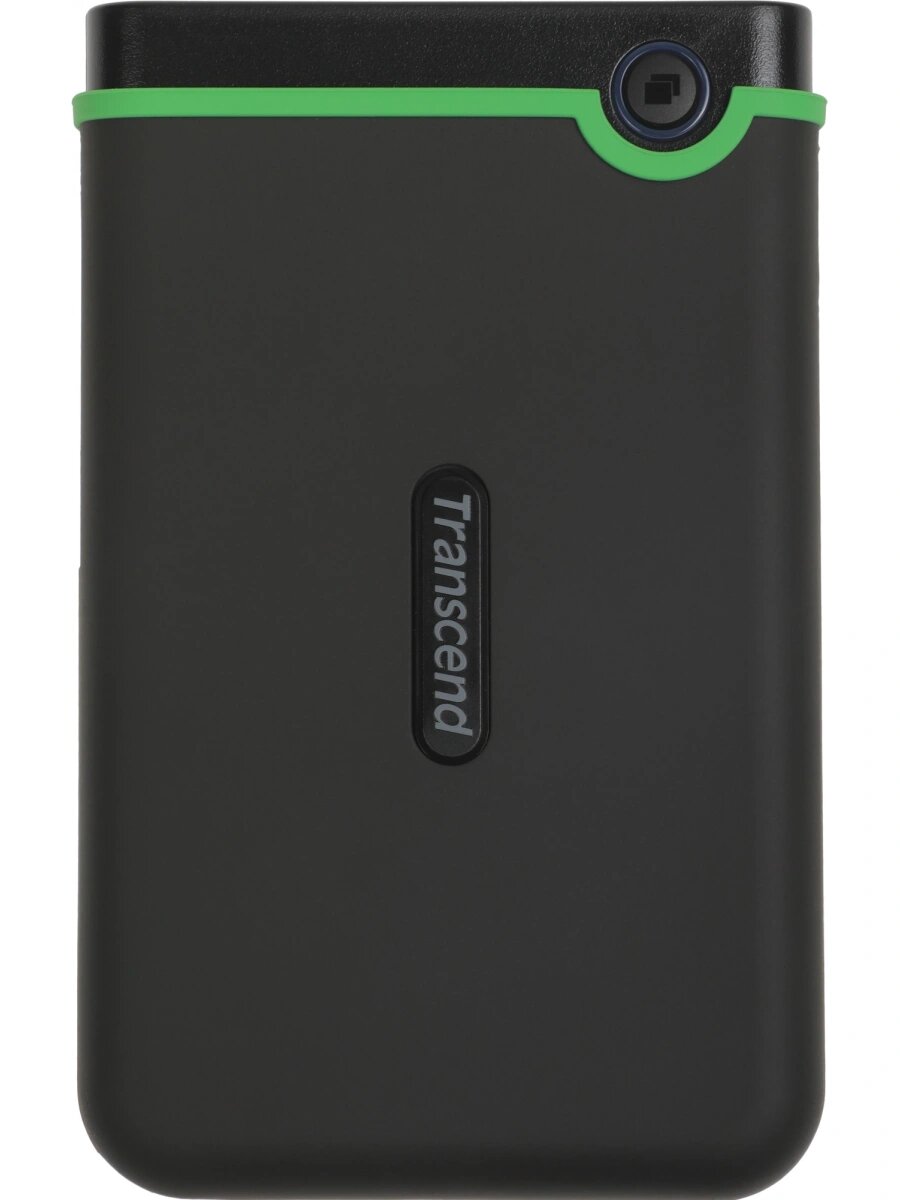 Внешний HDD Transcend StoreJet 25M3S TS1TSJ25M3S, 1ТБ, портативный 2.5", противоударный, USB 3.0, серый/зеленый