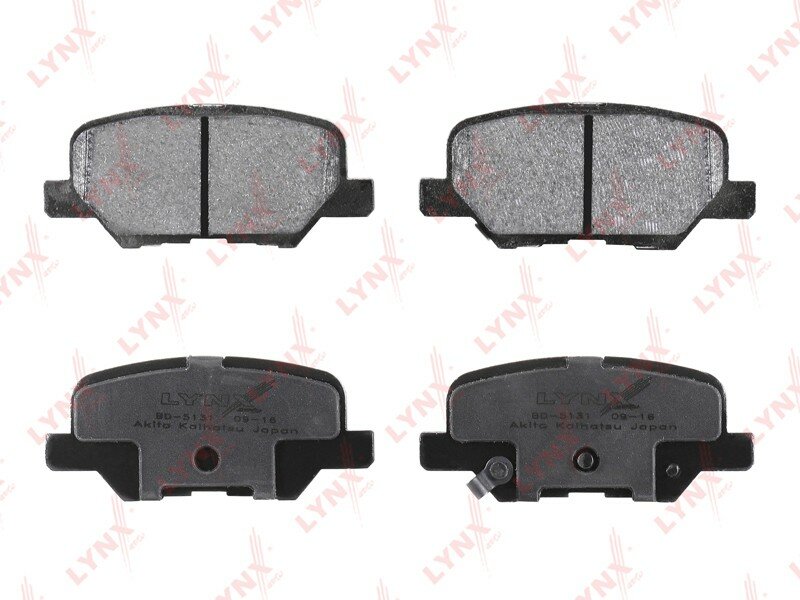 Колодки тормозные дисковые задние LYNX AUTO BD-5131 Mazda 6Gj 2.0-2.5 12->, Mitsubishi Asx 1.6-2.2D 10, Outlander III 2.0-2.2D 12->, Citroen C4 Aircross 1.6-1.8D 12->, Peugeot 4008 1.6-1.8D 12->