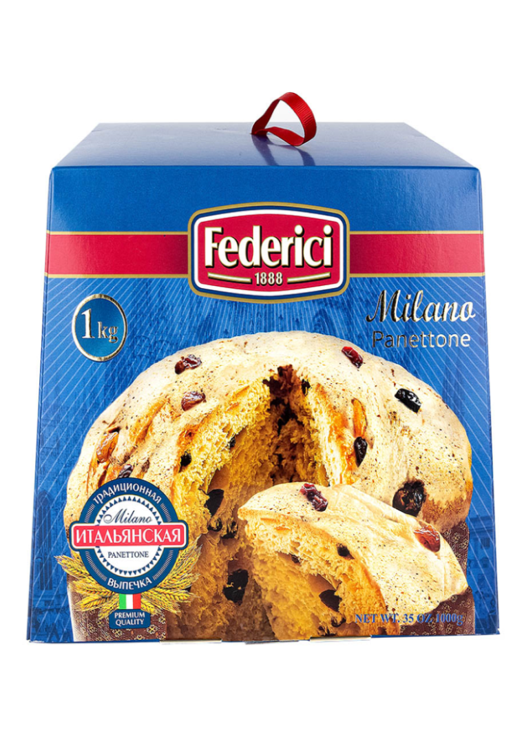 Кулич Federici Milano пасхальный, с изюмом и цукатами, 1000 г