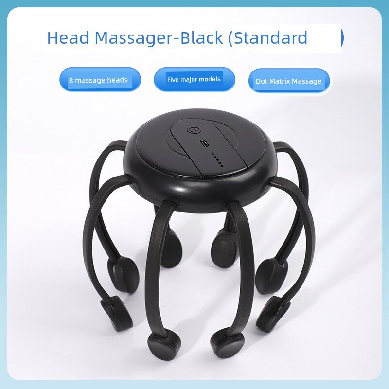 Массажер для головы в форме осьминога, полностью автоматический многомерный вибрационный массажер для кожи головы,