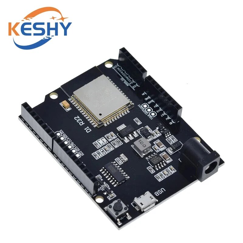 Для Wemos D1 ESP32 ESP-32 WiFi Bluetooth 4 МБ Flash UNO D1 R32 Модуль платы CH340 CH340G Макетная плата для Arduino — фото 1