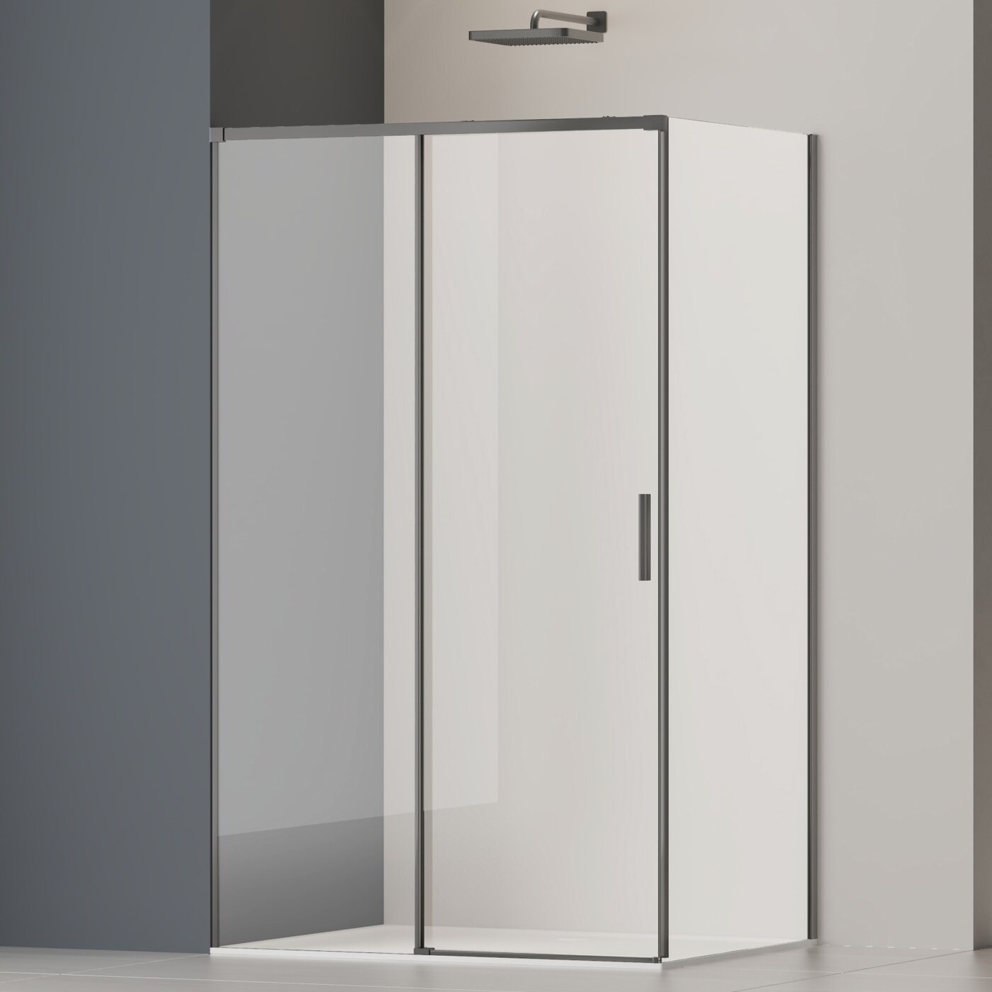 Душевой уголок Vincea Soft 2 140х80 VSR-3SO28014CLGM вороненая сталь