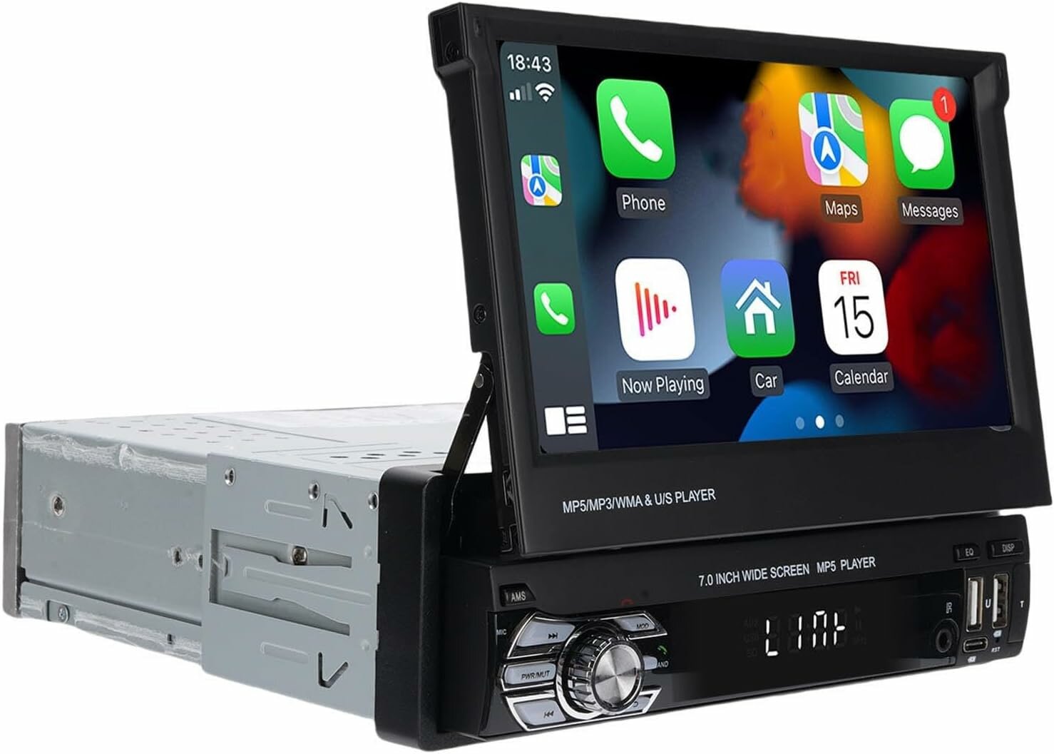 Автомобильная стереосистема Single Din, радио с сенсорным экраном Single Din и камерой заднего вида 1080P, откидной