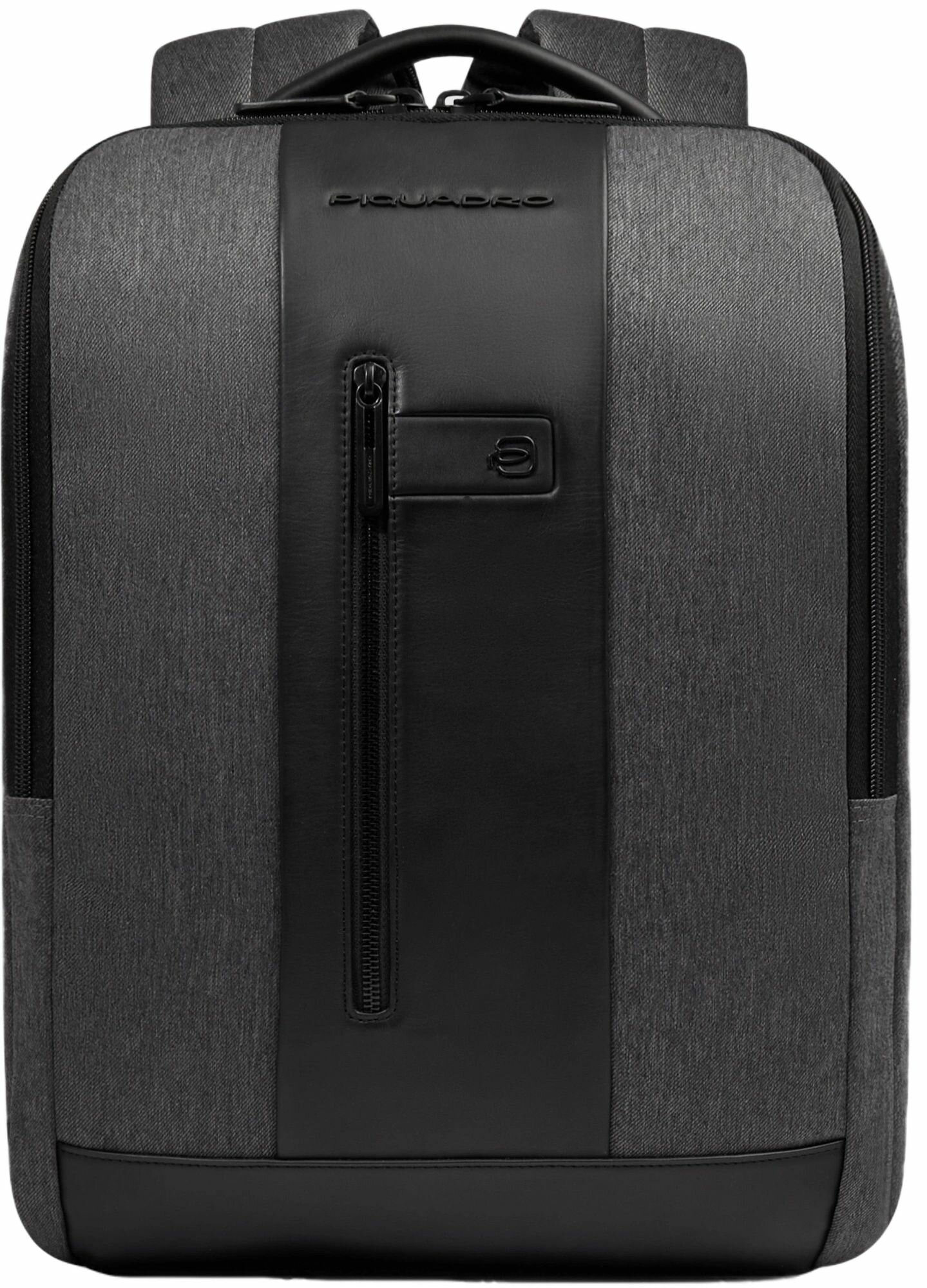 Рюкзак мужской Piquadro Brief2 CA4818BR2/GRN серый/черный нейлон/натуральная кожа