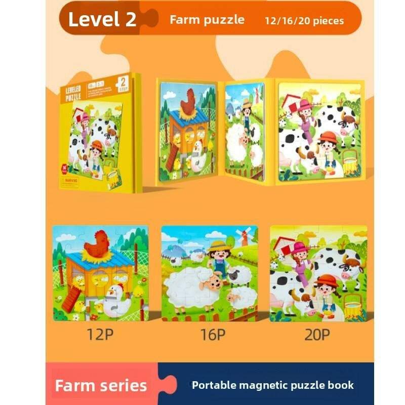 Детская деревянная ферма головоломка для детей обучение природе и распознаванию животных ферма