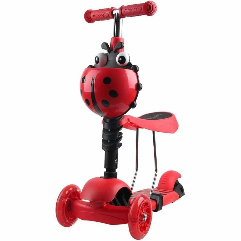 DECATHLON самокат aktivsport трёхколёсный самокат с мотивом божьей коровки, красный/чёрный