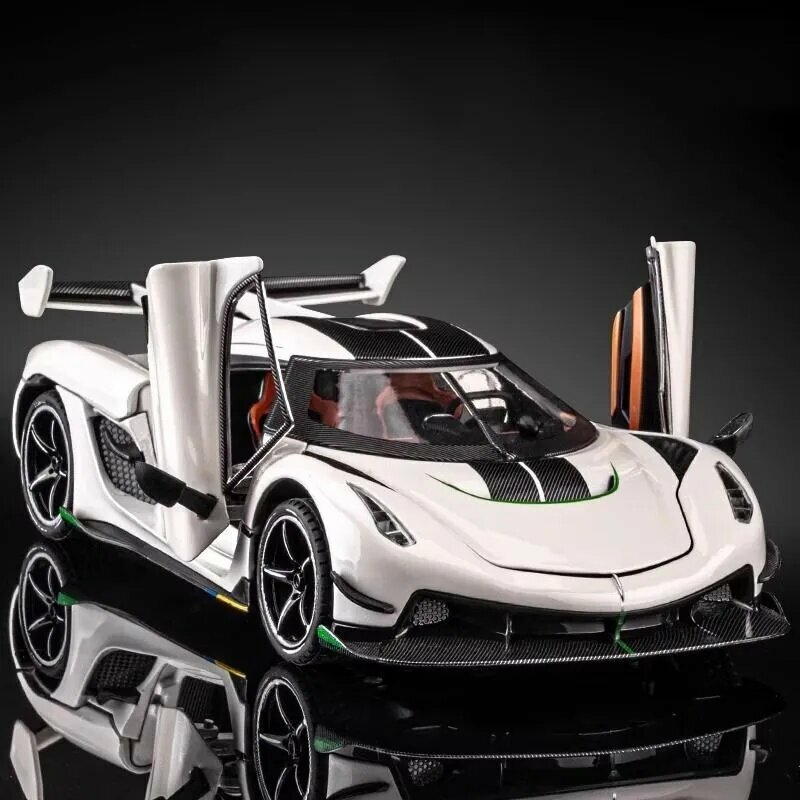 Модель из сплава 1:24 Koenigsegg Jesko, Коллекционные предметы, Детские игрушки для автомобилей, Со звуком и светом