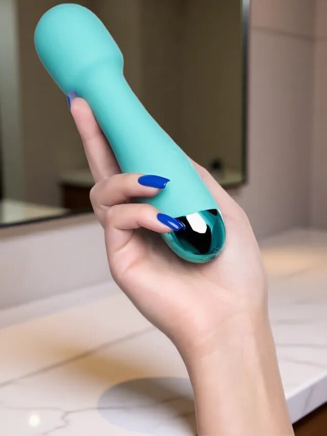 Вибратор Штучки-Дрючки «Дрючка-удовольствие», силикон, голубой, 18,5 см