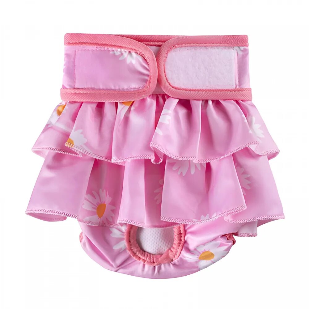 Многоразовые хлопковые подгузники для собак девочек, впитывающие, с цветочным дизайном