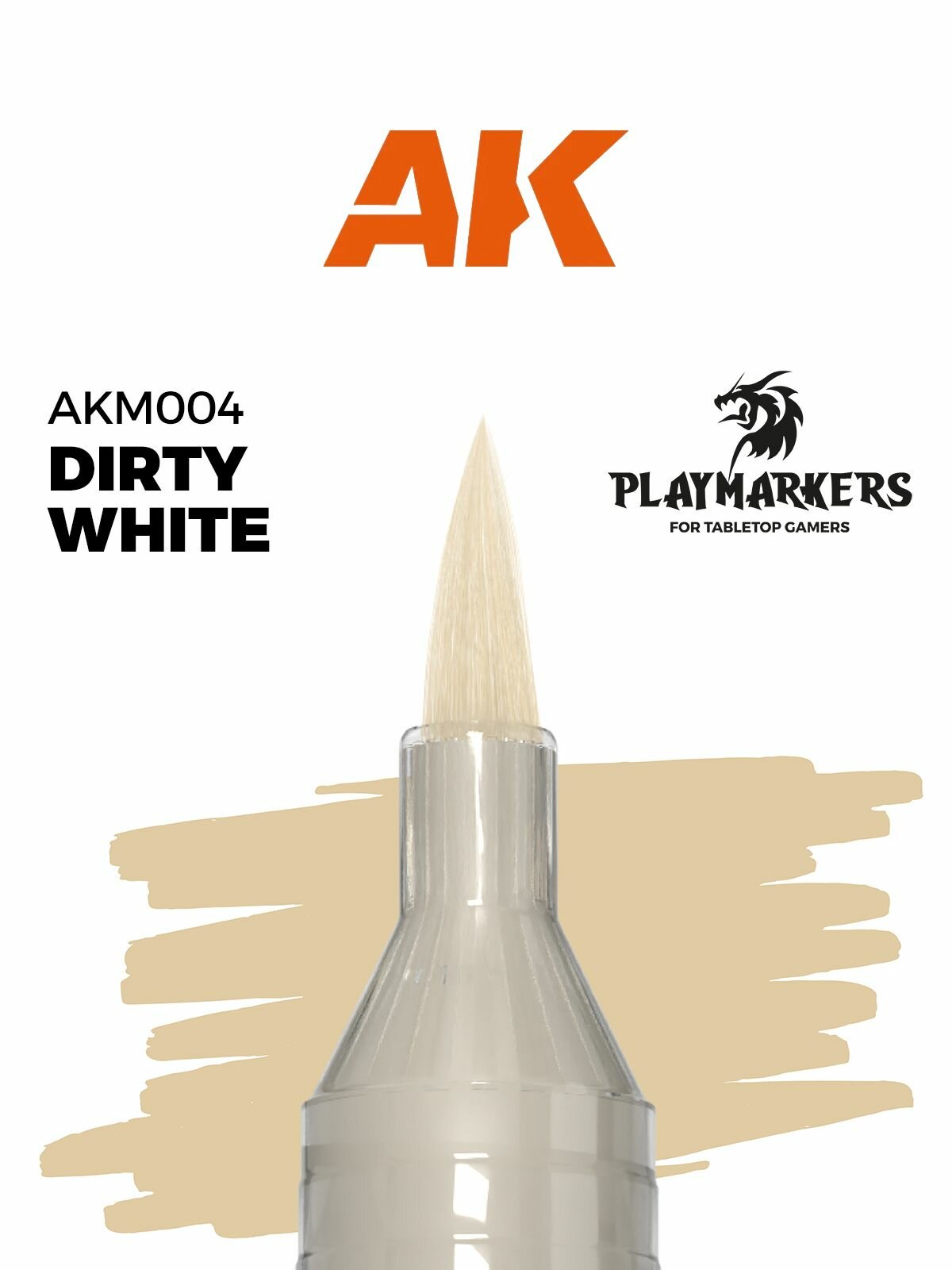 Акриловый маркер AKM004 Грязно-белый / DIRTY WHITE PLAYMARKER, AK Interactive