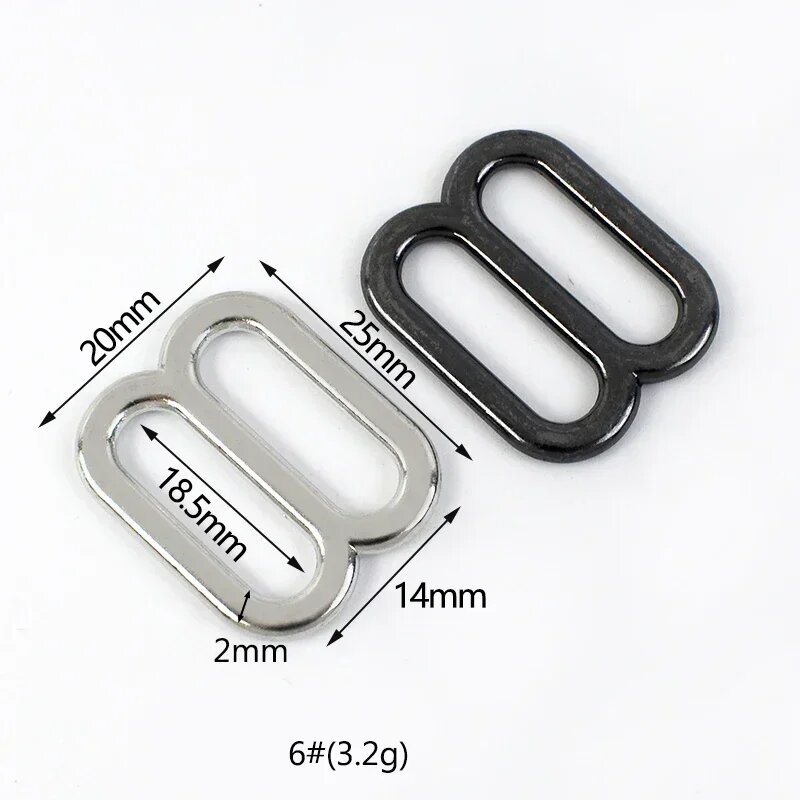 Металлические пряжки Meetee 10-50 мм GunBlack-20Pcs, 6-19mm