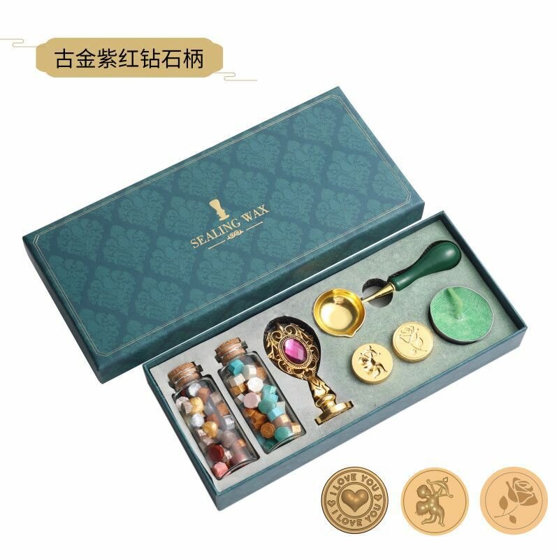 Набор винтажных восковых печатей в европейском стиле с сменными головками для запечатывания конвертов, свадебных приглашений и создания дневников своими руками.