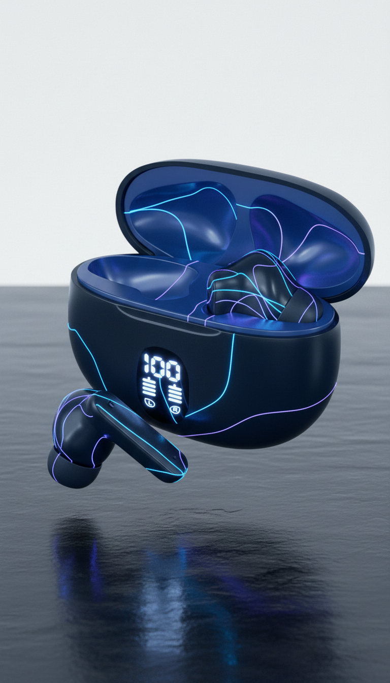 Беспроводные наушники, AMT, шумоподавление, для iPhone и Android, Bluetooth 5,4, синий